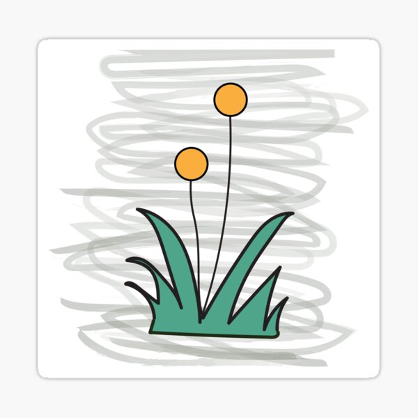 "Billy Button Cartoon" Sticker by Thatweirdbotany | Redbubble