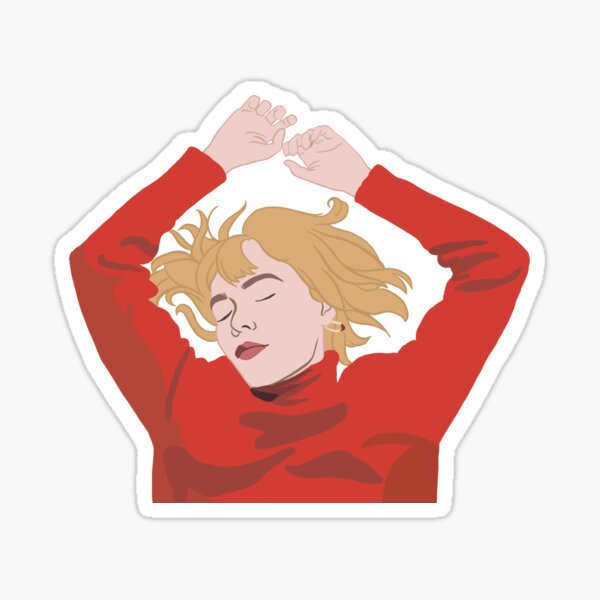 "Girl in Red" Sticker for Sale by annikabee | Redbubble