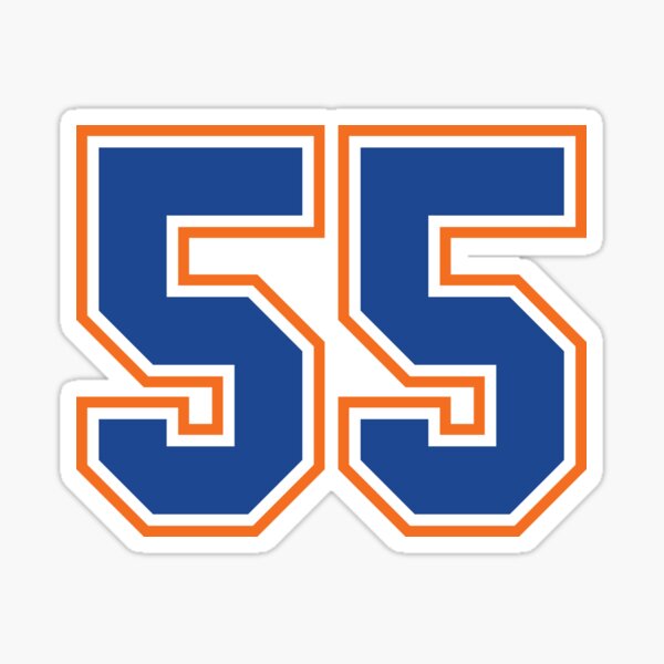 "Fifty Five Jersey Number Sports 55" Sticker for Sale by HelloFromAja ...