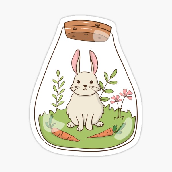 "Bunny in a jar" Sticker for Sale by Hubble3 | Redbubble
