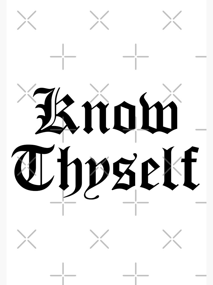 Know Thyself - Inspirational Calligraphy Art (White Edition). Premium ...