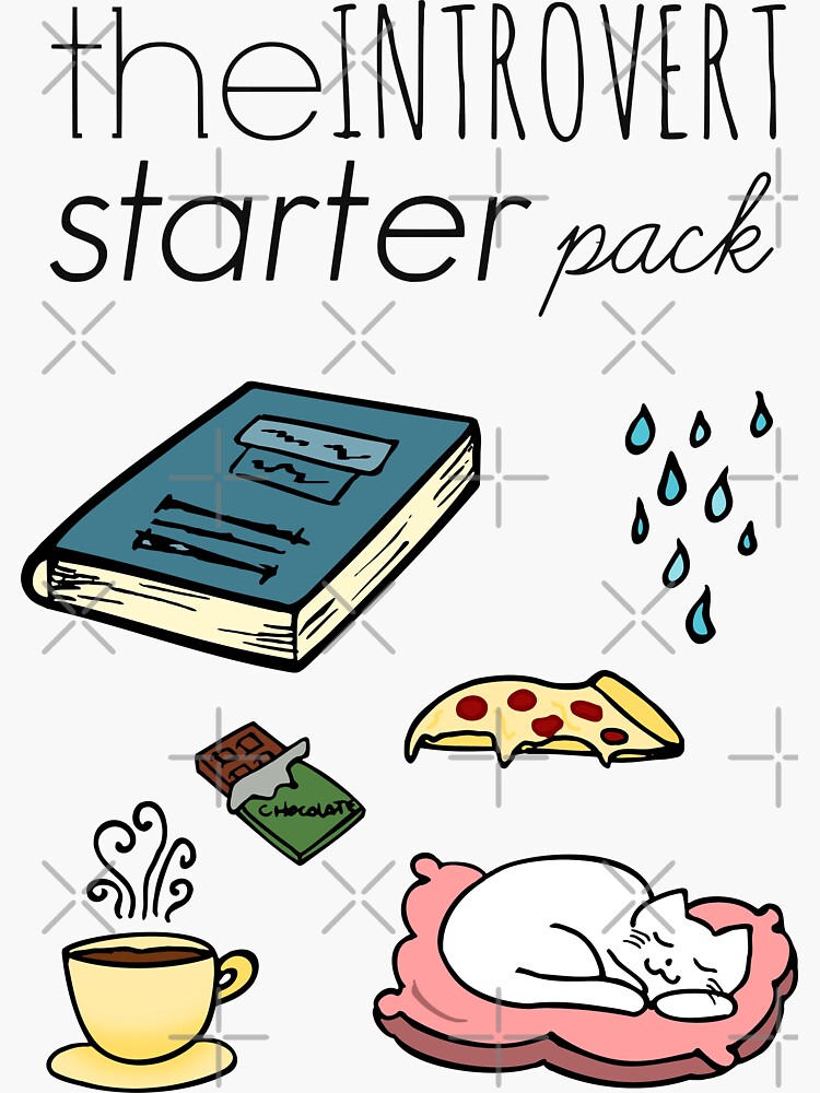 "introvert starter pack" Sticker for Sale by FandomizedRose | Redbubble
