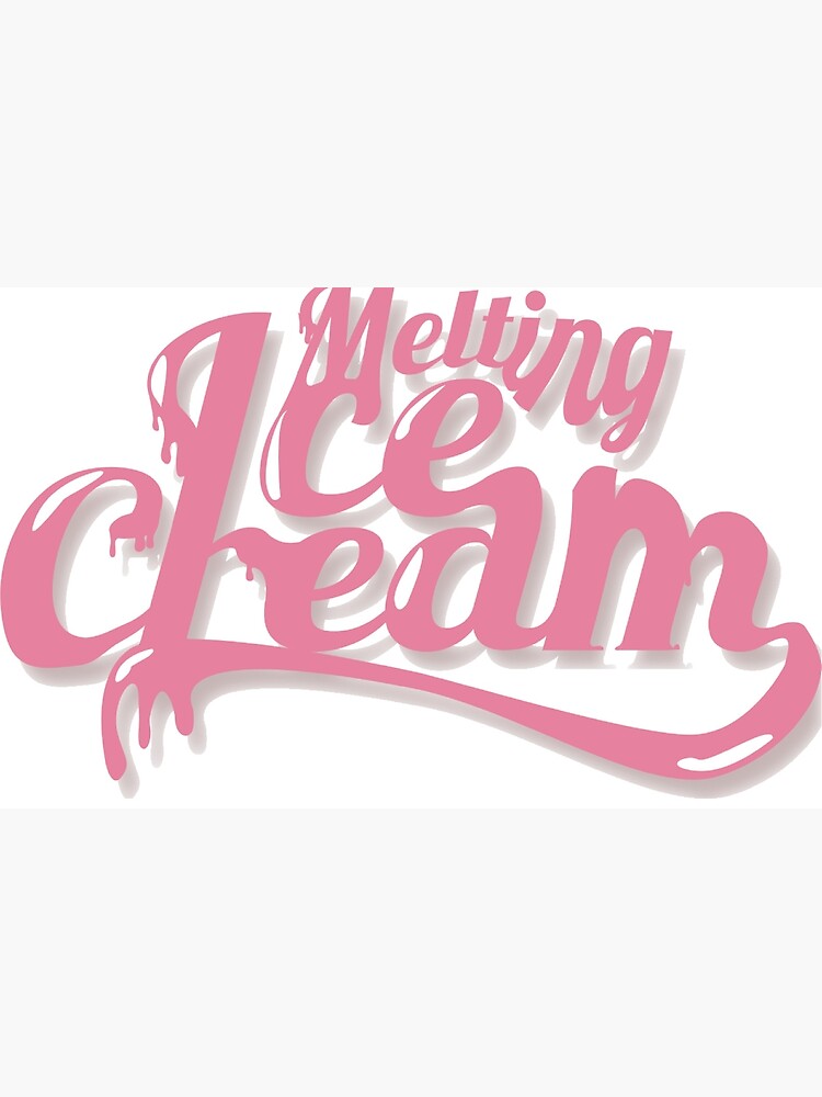 "Melting Ice Cream Typography Font Pink Cute" Framed Art Print for Sale ...