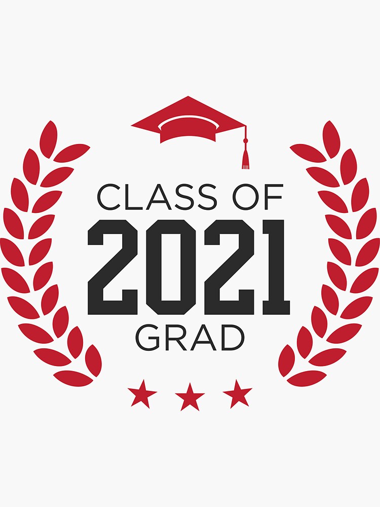 "Class of 2021 Grad, Graduation Cap, grad" Sticker by brackerdesign ...