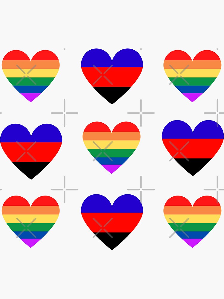 "Pride Flag Heart & Polyamory Flag Heart Pack" Sticker for Sale by ...