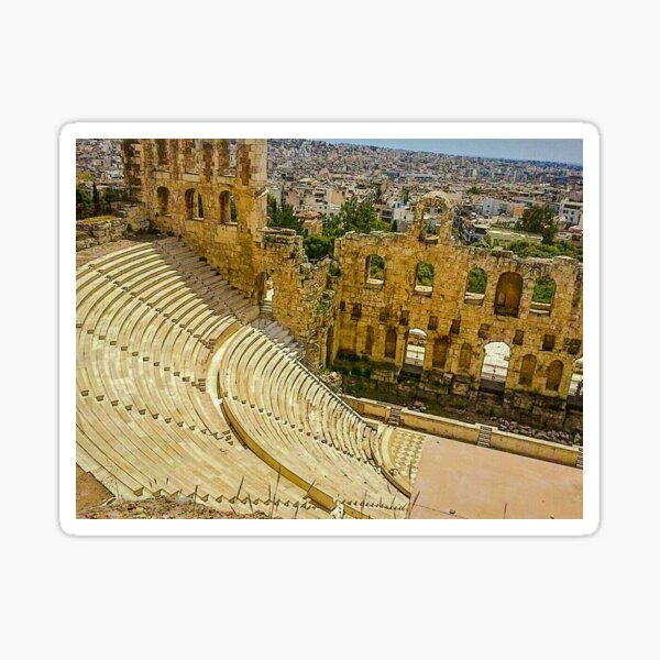 "Ancient Greek Architecture of Athens, Greece" Sticker by GiganticSale ...
