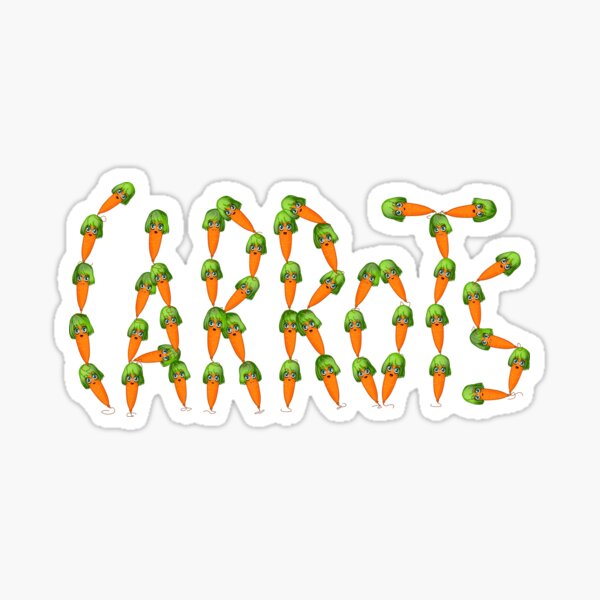 "cute carrot team pyramid spelling the word Carrots" Sticker for Sale ...
