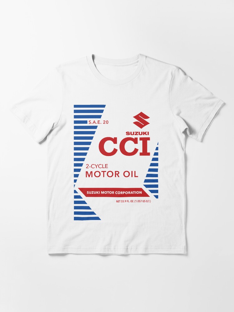 "Suzuki CCI vintage 2-stroke oil can layout" T-shirt for Sale by ...