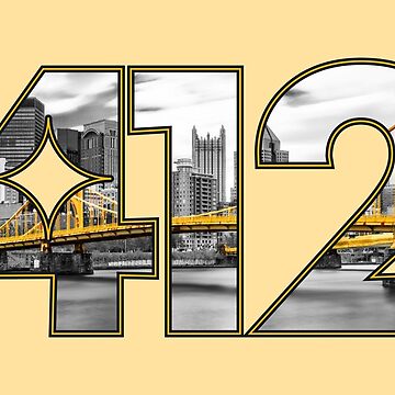 "412 - Pittsburgh Skyline" Sticker for Sale by WalkDesigns | Redbubble