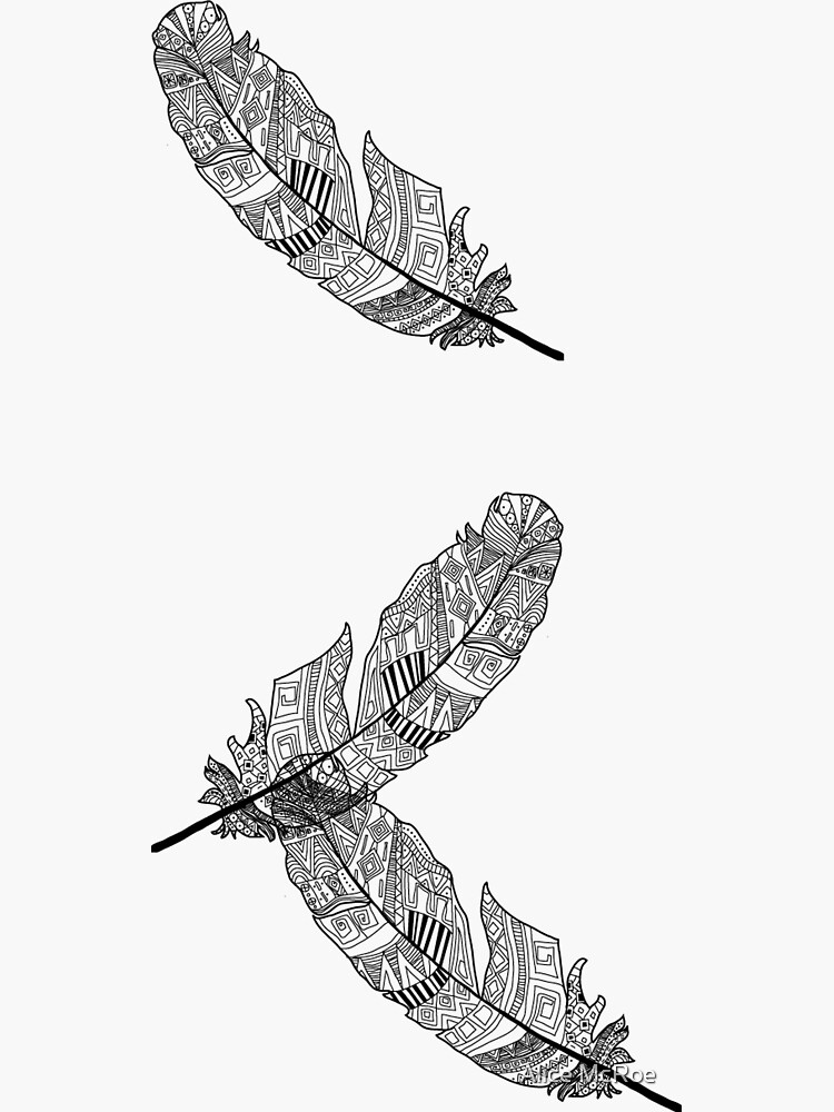 "Aztec Feather" Sticker by allymac | Redbubble