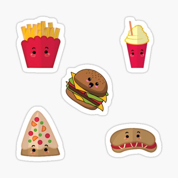 "Cute fast food sticker pack" Sticker for Sale by Figureme | Redbubble