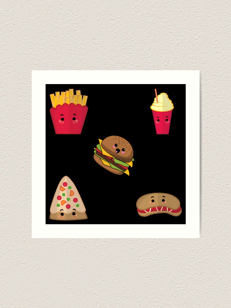"Cute fast food sticker pack" Art Print for Sale by Figureme | Redbubble