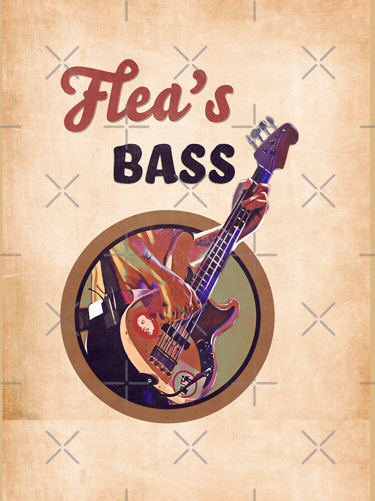 "Flea's electric bass retro poster" Sticker by popcultposters1 | Redbubble