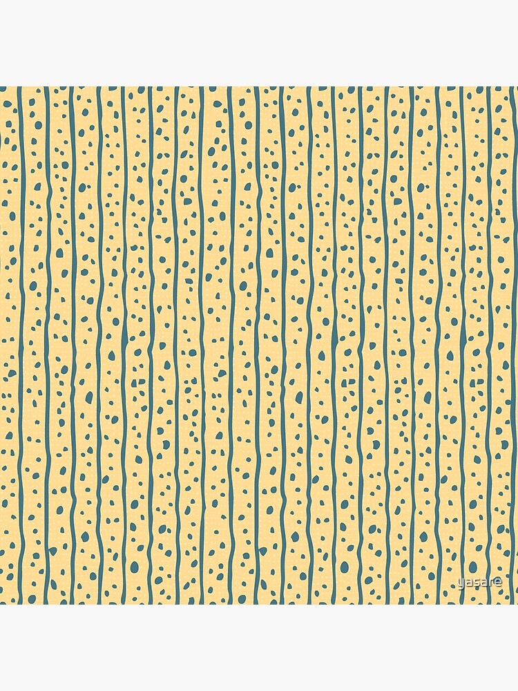 "Dots and vertical lines on a mustard yellow" Art Print for Sale by ...