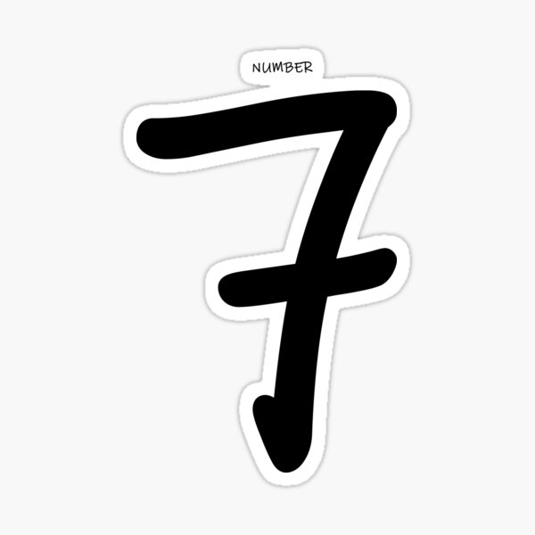 "Number seven 7" Sticker by awesome-bee | Redbubble