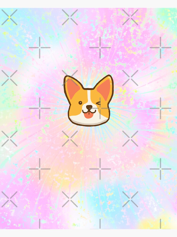 "Tie-dye Pastel Rainbow Cute Corgi " Sticker for Sale by PetLoversMerch ...