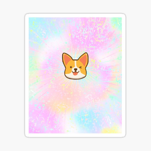 "Tie-dye Pastel Rainbow Cute Corgi " Sticker for Sale by PetLoversMerch ...