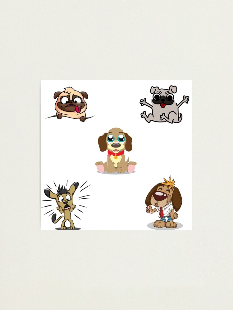 Lámina fotográfica «Paquete de pegatinas de dibujos animados lindo ...