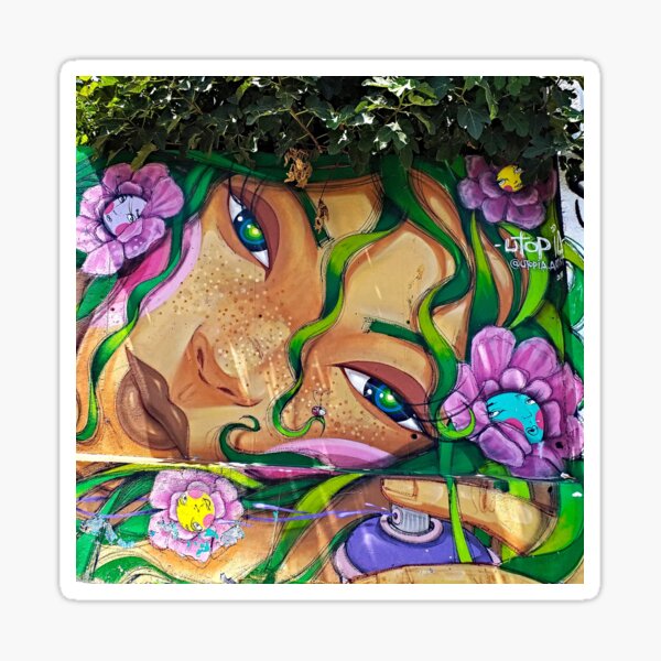 "Mural Graffiti Painting Spring Goddess of Flowers" Sticker for Sale by ...