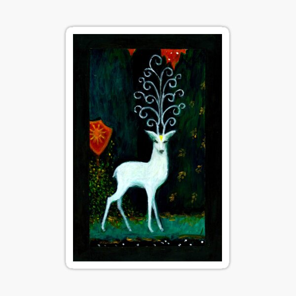 "Magical White Stag" Sticker for Sale by ArleneWhiteswan | Redbubble