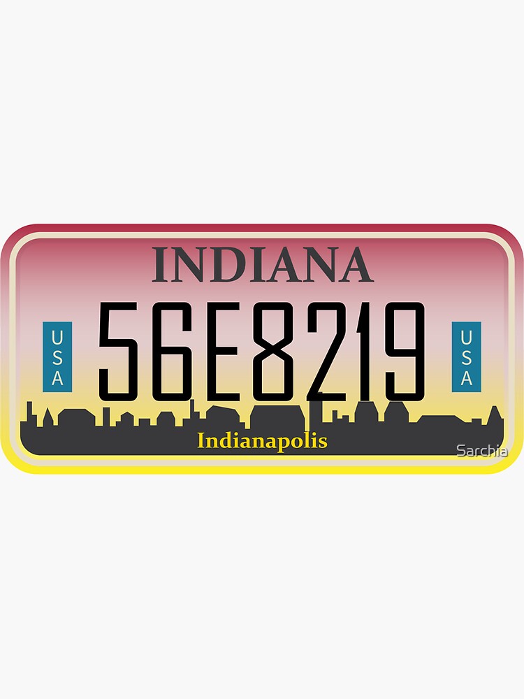 "Indiana License Plate" Sticker by Sarchia | Redbubble