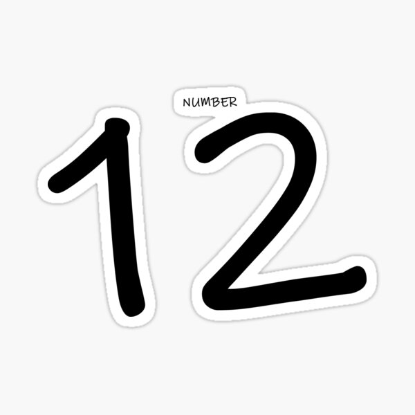 "Number twelve 12" Sticker for Sale by awesome-bee | Redbubble