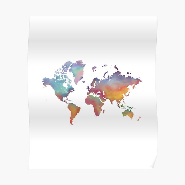 " colorful World map " Poster for Sale by sun69max | Redbubble