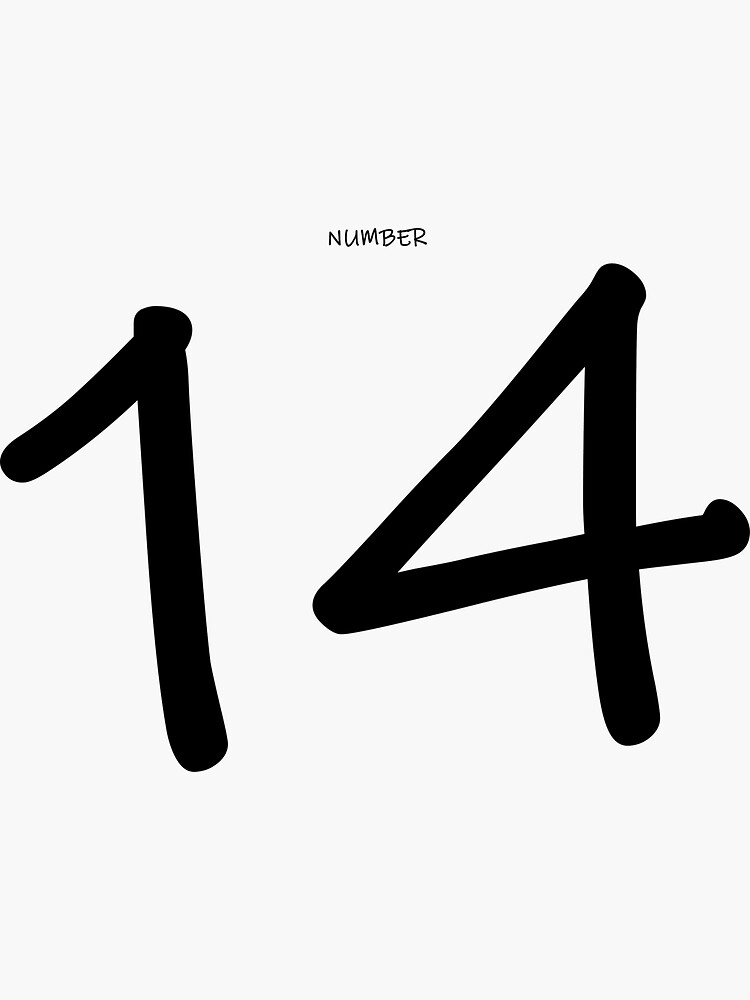 Sticker « Numéro quatorze 14 », par awesome-bee | Redbubble