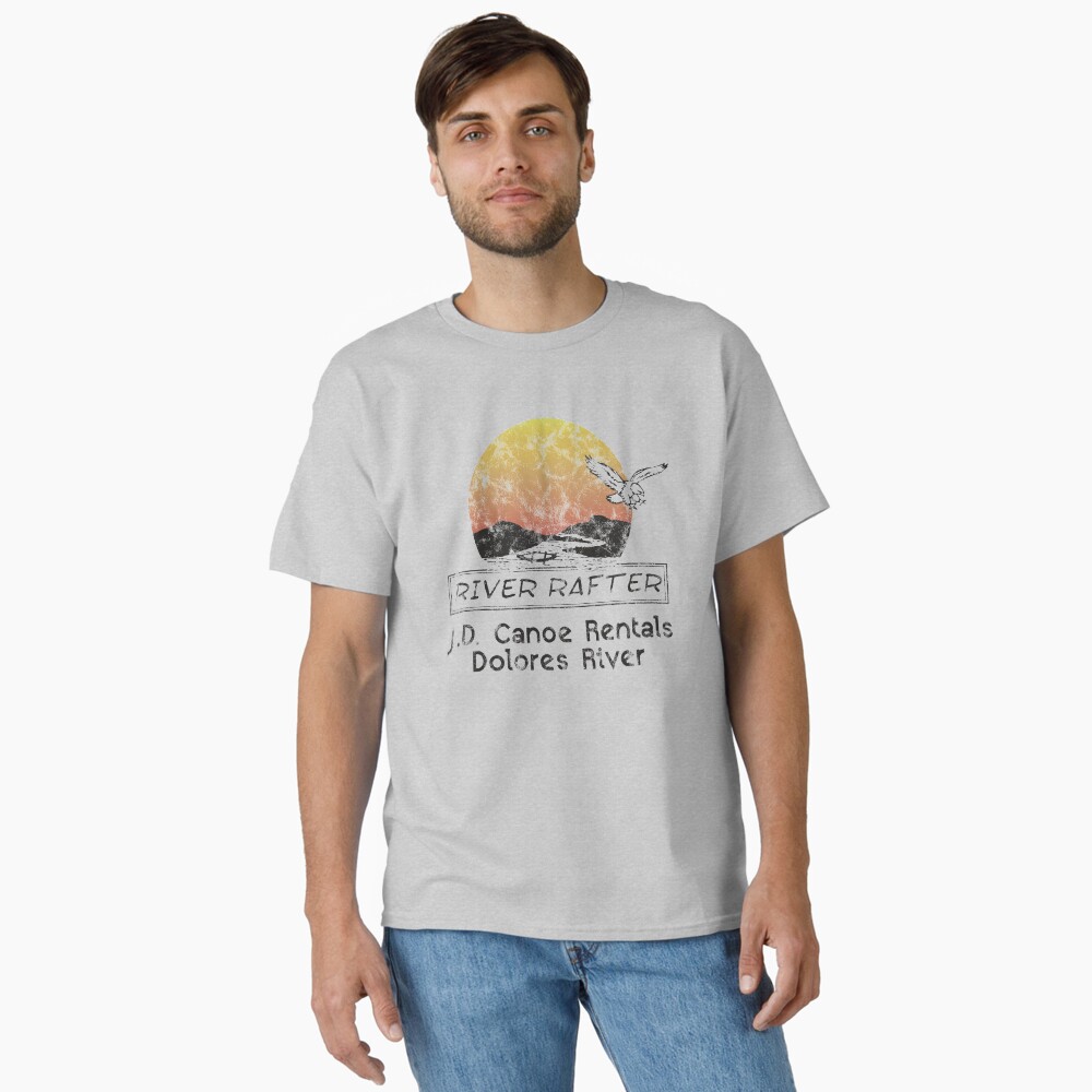 "Dolores River Canoe Rentals River Rafter (distressed)" Essential T ...