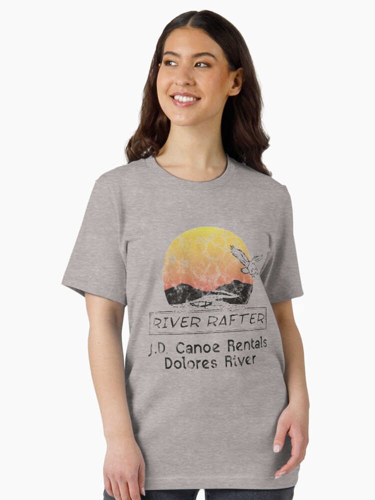 "Dolores River Canoe Rentals River Rafter (distressed)" Essential T ...