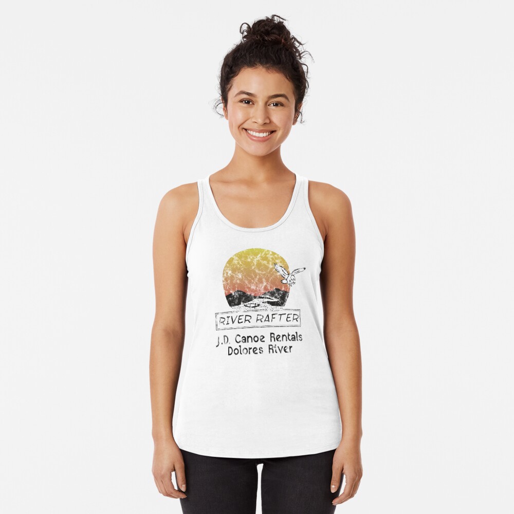 "Dolores River Canoe Rentals River Rafter (distressed)" Essential T ...