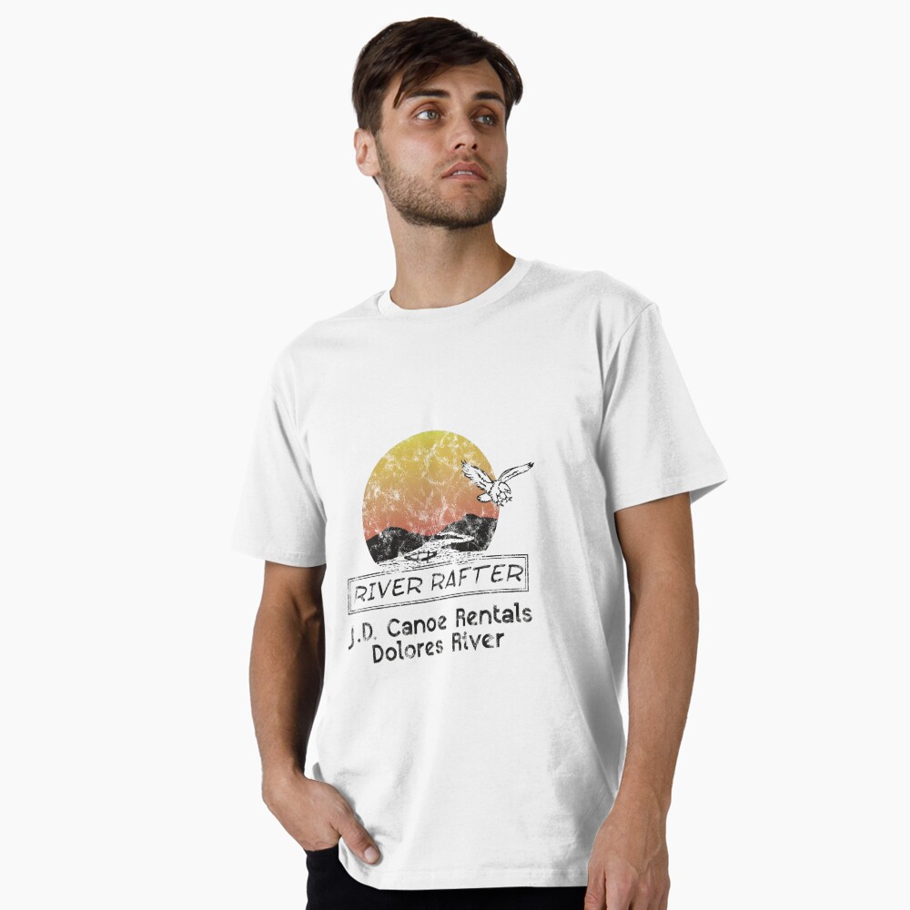 "Dolores River Canoe Rentals River Rafter (distressed)" Essential T ...