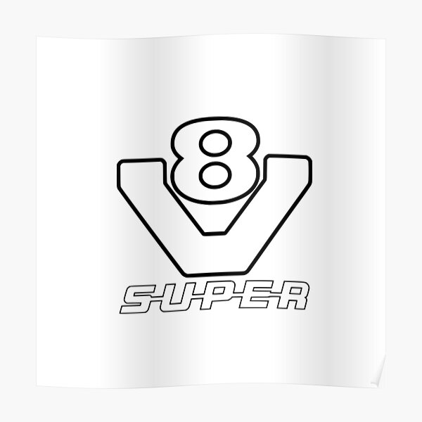 "V8 SuperTrucker Black Outline " Poster by ScaniaTrucks | Redbubble