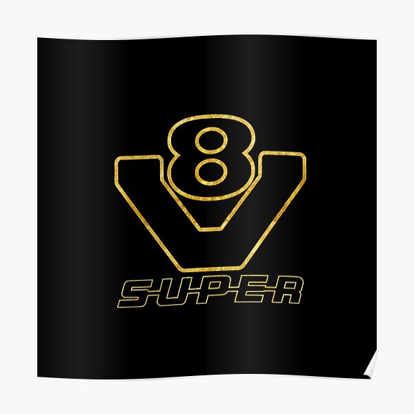 "V8 SuperTrucker Gold Outline " Poster for Sale by ScaniaTrucks | Redbubble