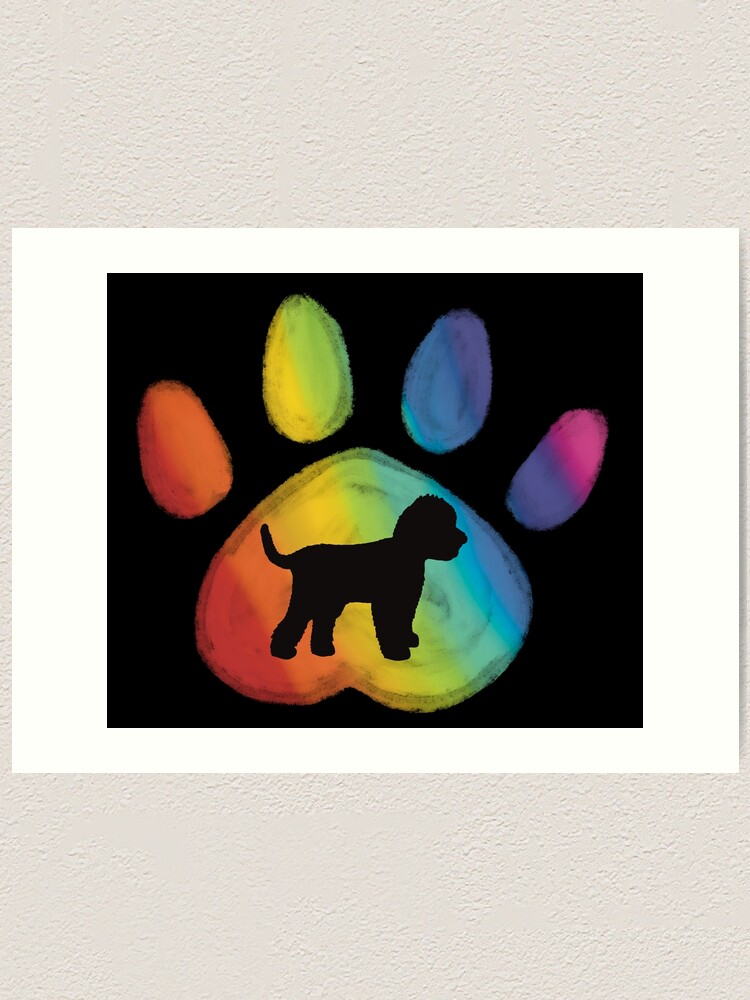 "Rainbow Paw Cockapoo Silhouette " Art Print for Sale by ToriaScarlett ...