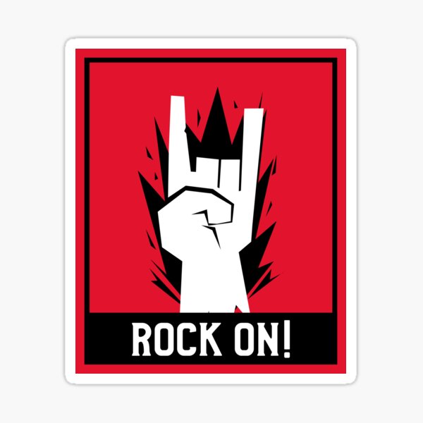 "Rock on" Sticker by Micovick | Redbubble