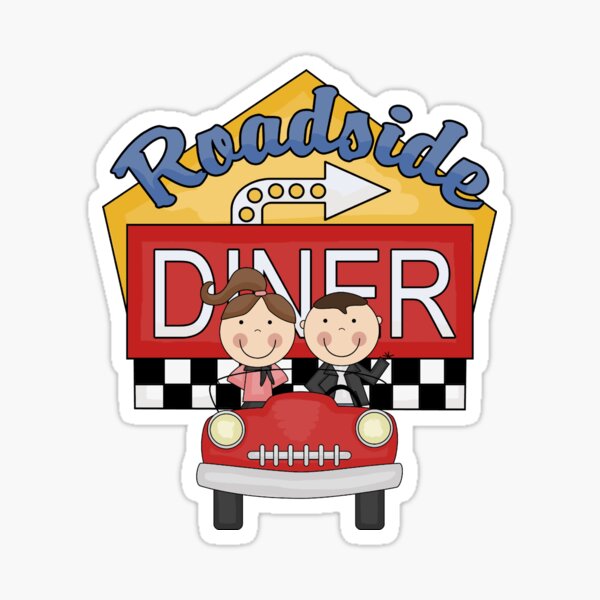 "Retro 1950's Roadside Diner" Sticker for Sale by cowpie | Redbubble