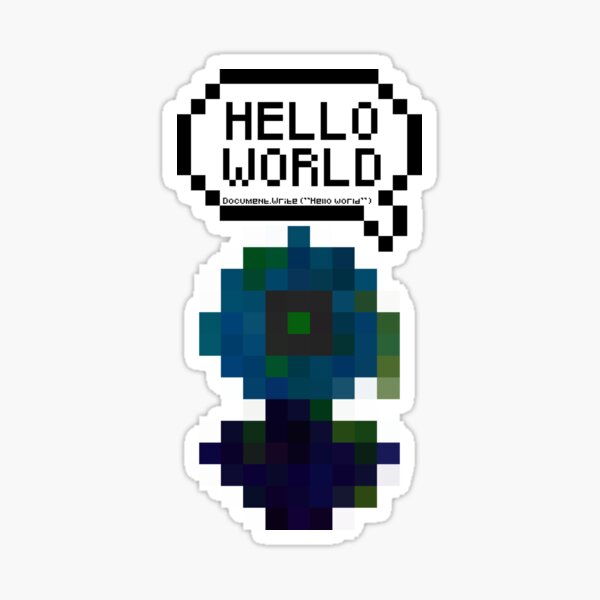 "Pixel art robot Hello World" Sticker for Sale by JDanizx | Redbubble