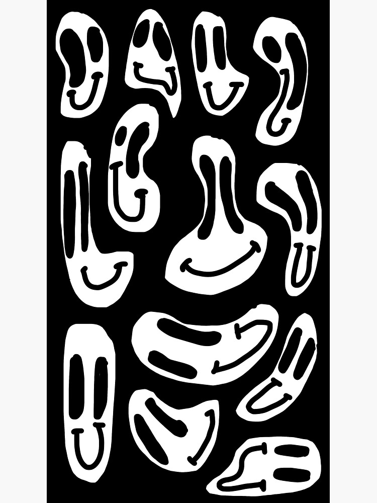 "distorted smiley faces" Sticker for Sale by txckyzee | Redbubble