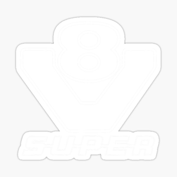 "V8 SuperTrucker White Outline " Sticker for Sale by ScaniaTrucks ...