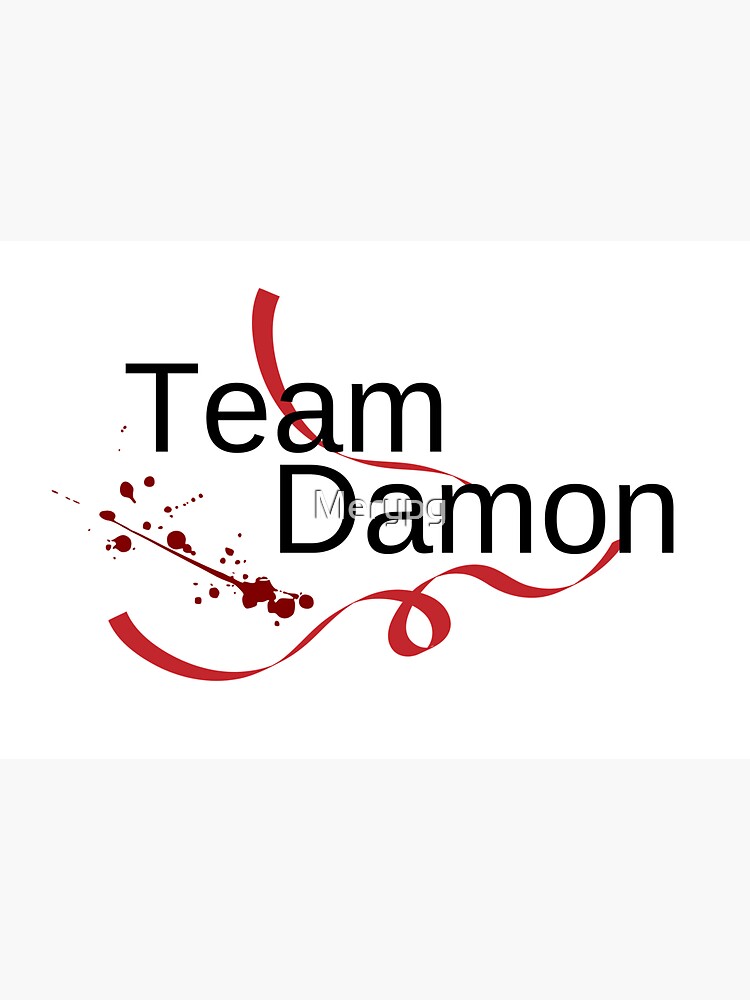 "Team Damon - Rotes Band Weißer Fond" Trinkflasche von Merypg | Redbubble