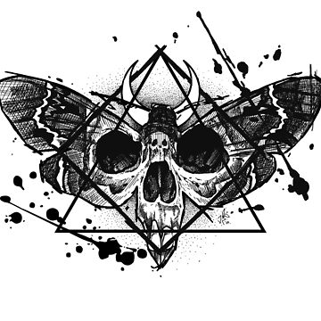 "Dark Goth Death Moth Skull" Metal Print for Sale by Jackierabbit12 ...