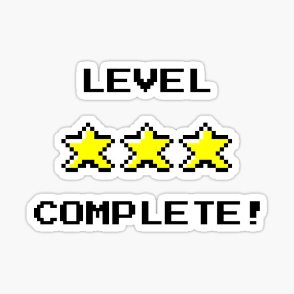 "Retro game level complete three stars" Sticker for Sale by sfemilycall ...