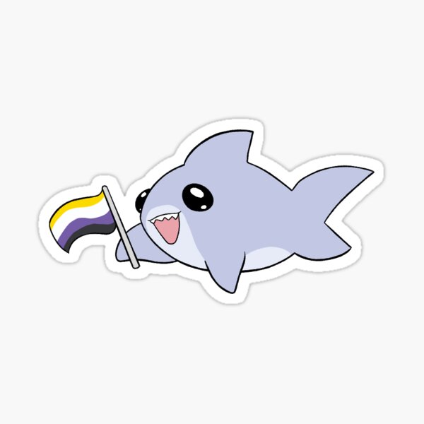 "Nonbinary Pride Shark" Sticker for Sale by NeonSinner | Redbubble