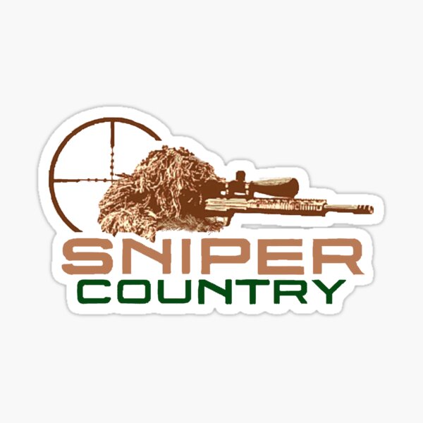 "SNIPER COUNTRY" Sticker for Sale by coffeecountyjim | Redbubble