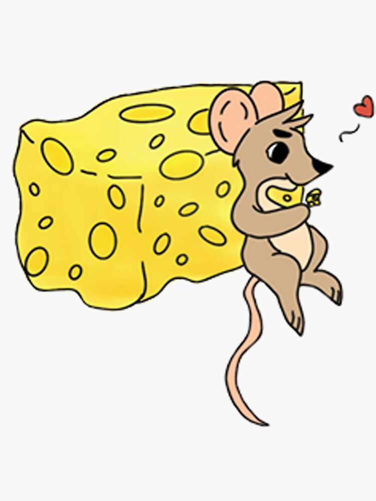 "Cheesy Mouse" Sticker for Sale by Bloopitybloops | Redbubble