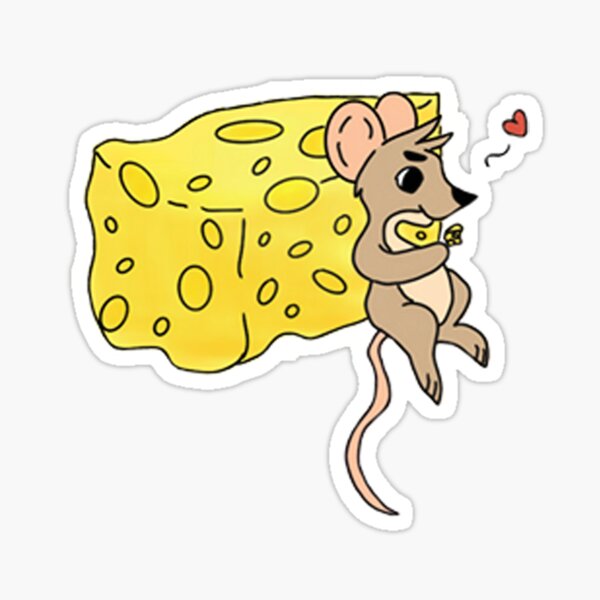 "Cheesy Mouse" Sticker for Sale by Bloopitybloops | Redbubble