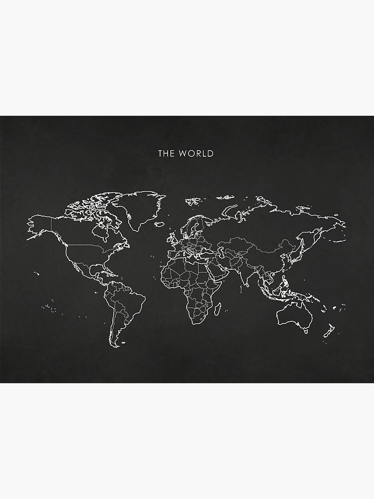 "The World Map in Silver with nation borders" Poster for Sale by Alo ...