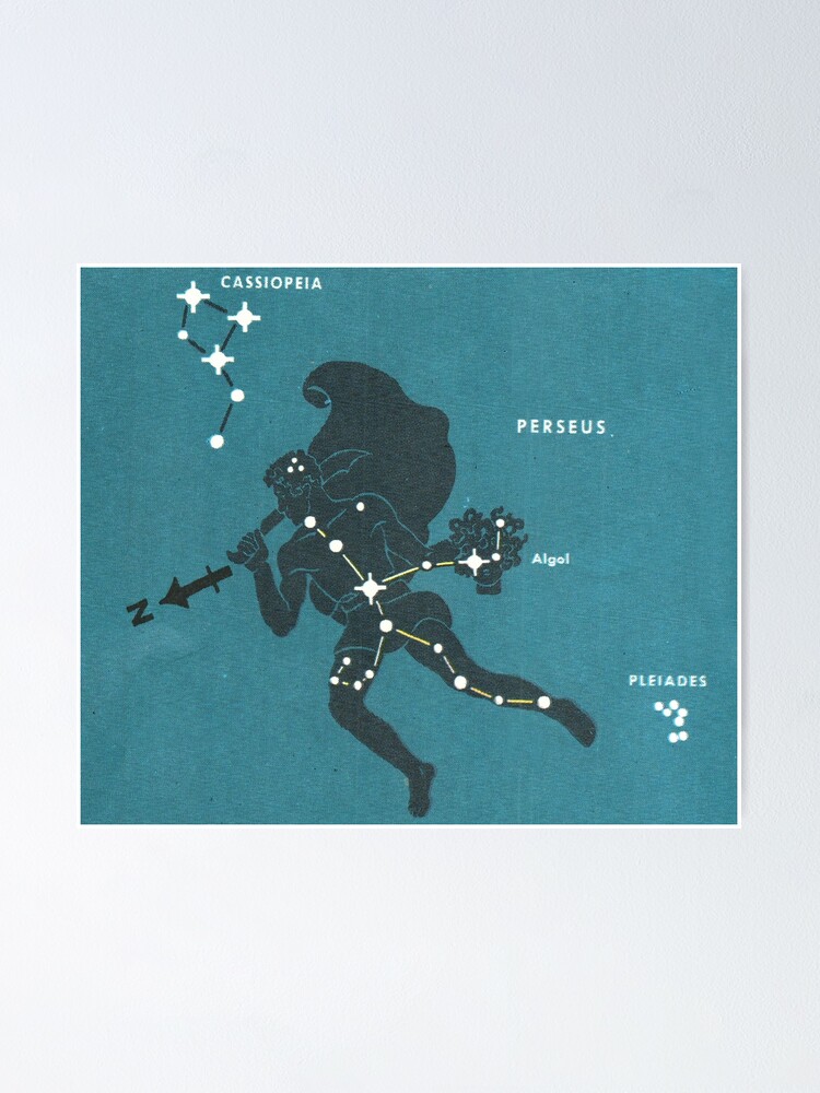 "Perseus Constellation - Vintage Retro Star Map" Poster for Sale by ...