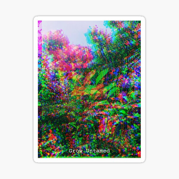 "Aesthetic Flowers 3D Glitch" Sticker for Sale by ShyPeony | Redbubble